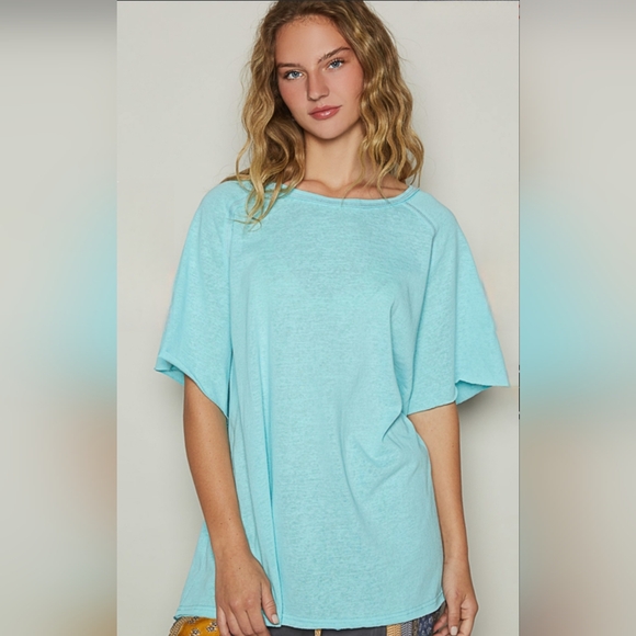 POL | Tops | New Pol Short Sleeve Oversized Tee Wdetailed Stitching ...